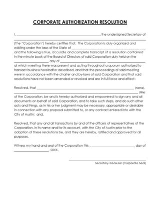 16 Free Corporate Resolution Templates – Forms