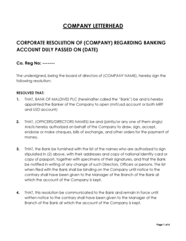 16 Free Corporate Resolution Templates – Forms