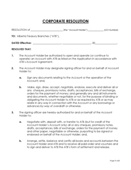 16 Free Corporate Resolution Templates – Forms