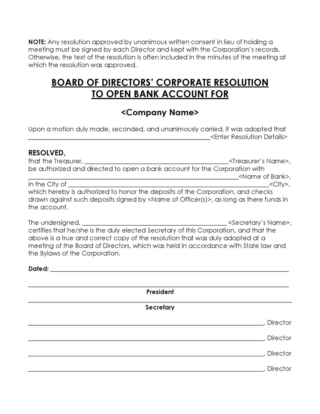 16 Free Corporate Resolution Templates – Forms