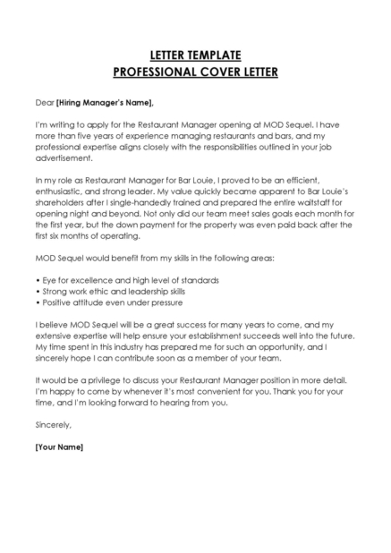 Sample Cover Letters For Job Application (Writing Tips)