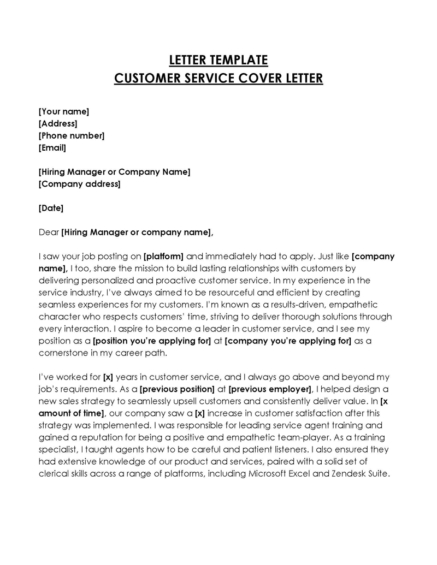 8 Best Customer Service Cover Letter Examples