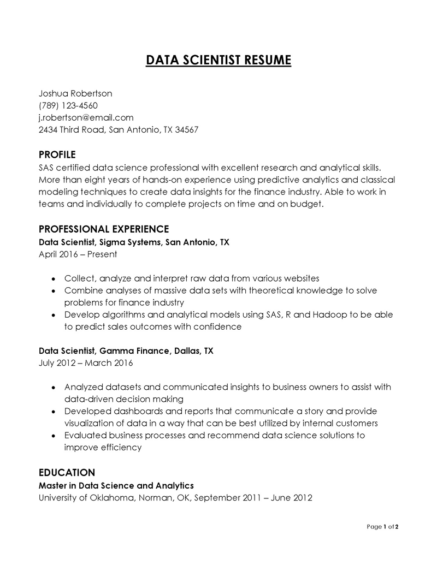 20 Best Data Scientist Resume Examples (Formatting Guide)