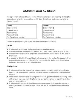 24 Free Equipment Rental Agreement Forms (Templates)