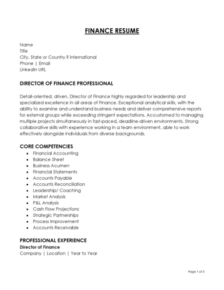 Building a Good Finance Resume (Examples & Templates)