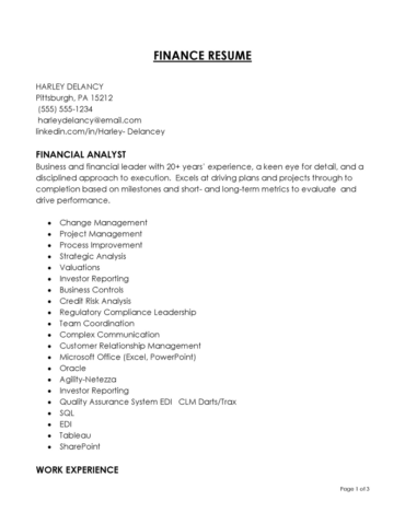 Building a Good Finance Resume (Examples & Templates)