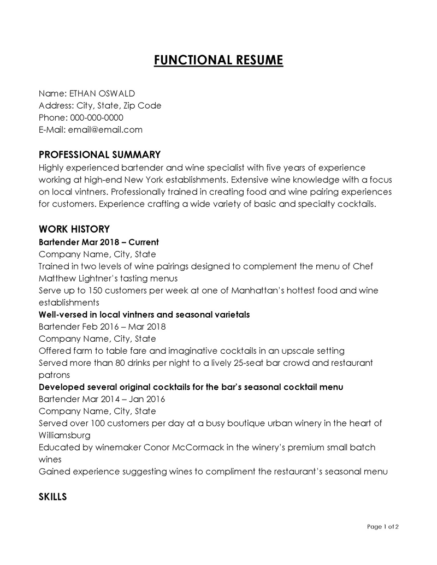Functional Resume: Format, When to Use (Examples)