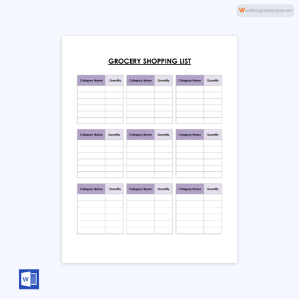 40 Free Grocery List Templates (Word | Excel) - Easy Savings