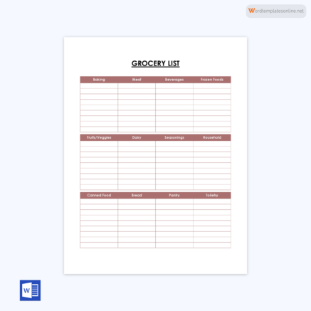40 Free Grocery List Templates (Word | Excel) - Easy Savings
