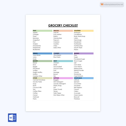 40 Free Grocery List Templates (Word | Excel) - Easy Savings