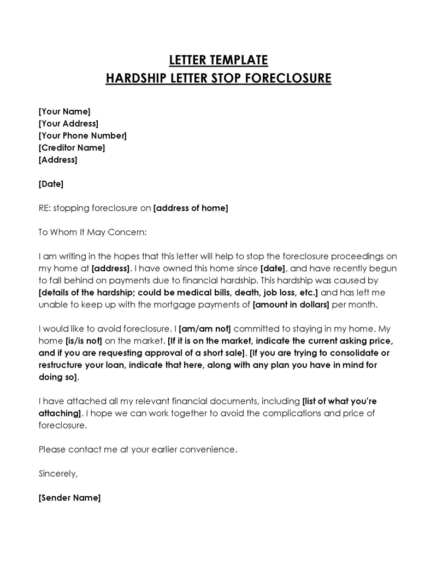 30 Sample Hardship Letters (Financial, Mortgage, Loan)