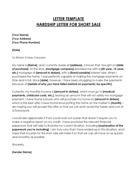 30 Sample Hardship Letters (Financial, Mortgage, Loan)