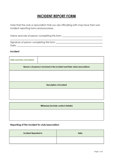 Free Incident Report Templates & Forms (Word)