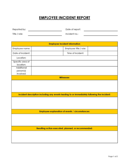 Free Incident Report Templates & Forms (Word)