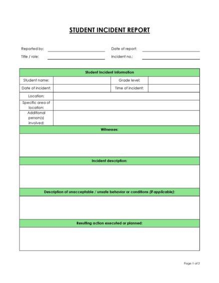 Free Incident Report Templates & Forms (Word)