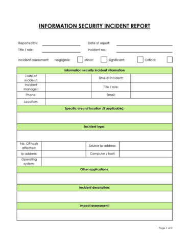 Free Incident Report Templates & Forms (Word)