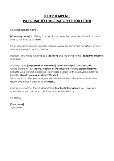 Formal Job Offer Letter Samples and Free Templates