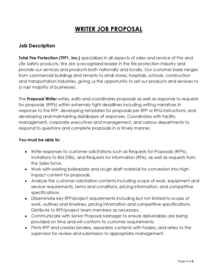 20 Free Job Proposal Templates - Word