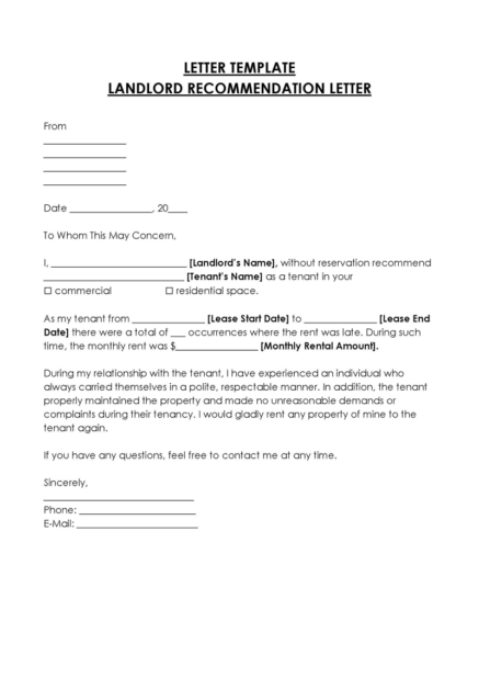 8 Samples of Landlord Reference Letters (for a Tenant)