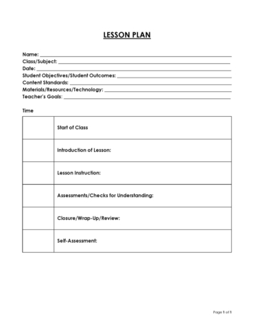 18 Free Preschool Lesson Plan Templates