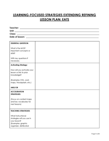 18 Free Preschool Lesson Plan Templates