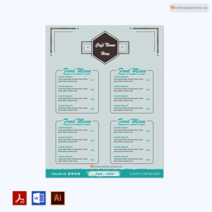 26 Free Food Menu Templates for Any Restaurant (Editable)