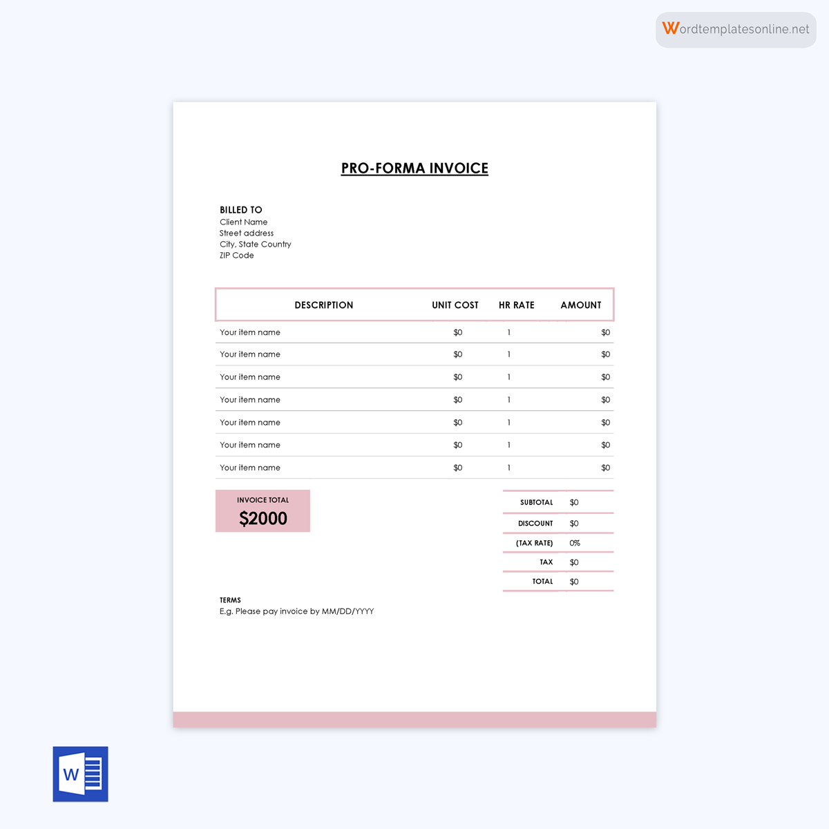 Pro Forma Invoice Definition Invoice Template Ideas Contoh Proforma