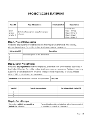 26 Project Scope Statement Templates (Free Downloads)