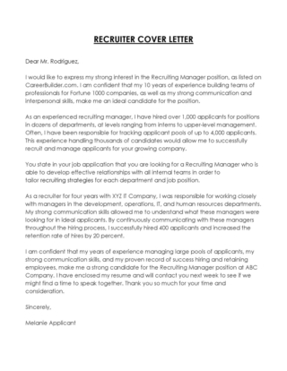 6 Great Recruiter Cover Letter Examples (Writing Tips)