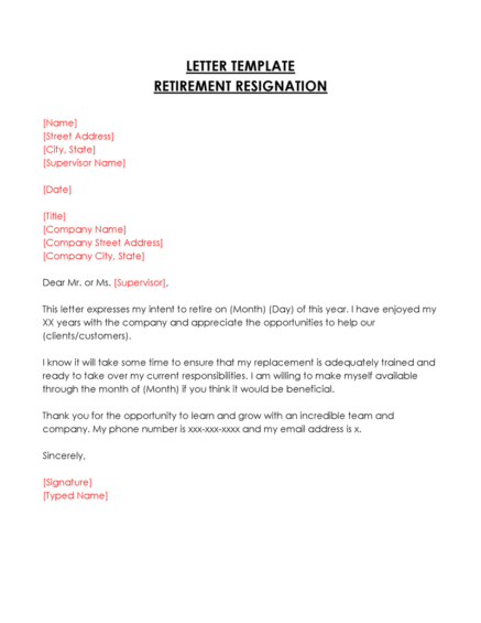 Retirement Letter Samples: Tips, Best Practices