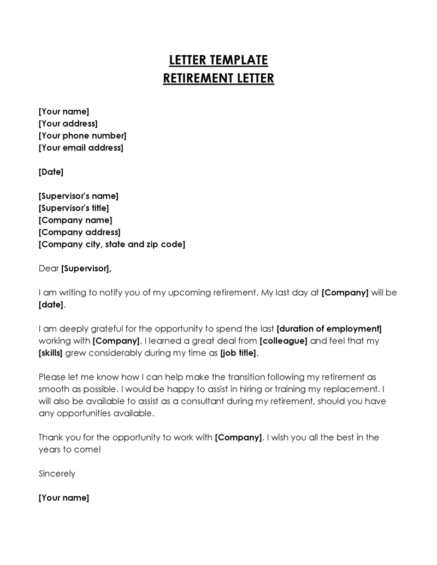 Retirement Letter Samples: Tips, Best Practices