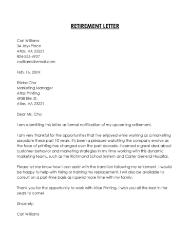 Retirement Letter Samples: Tips, Best Practices