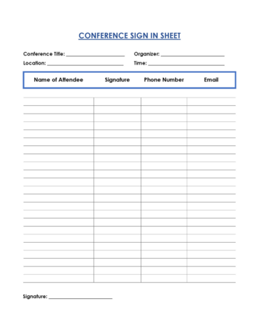 Sign-In Sheet: How to Make in Word (Free Templates)
