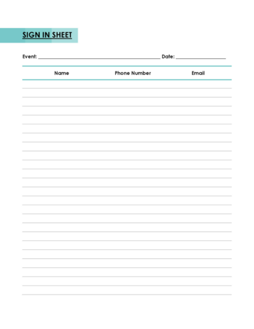 Sign-In Sheet: How to Make in Word (Free Templates)