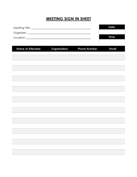 Sign-In Sheet: How to Make in Word (Free Templates)