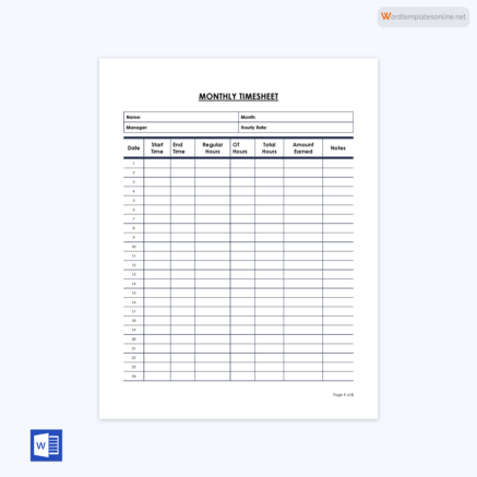 40 Free Time Log Templates (Hourly, Daily) - Word, Excel