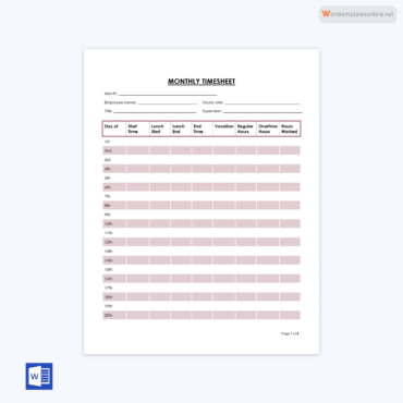 40 Free Time Log Templates (Hourly, Daily) - Word, Excel