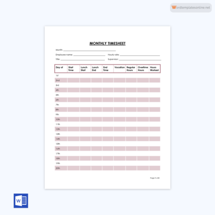 40 Free Time Log Templates (Hourly, Daily) - Word, Excel