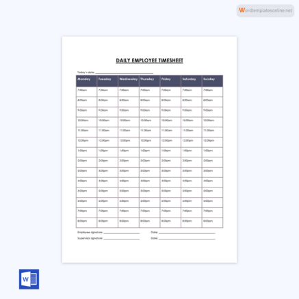 40 Free Time Log Templates (Hourly, Daily) - Word, Excel