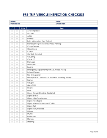 14 Free Vehicle Inspection Forms (Editable) - Word, Excel