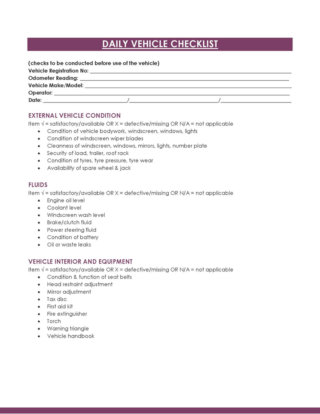14 Free Vehicle Inspection Forms (Editable) - Word, Excel
