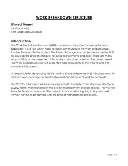 Free Work Breakdown Structure Templates (Excel, Word)