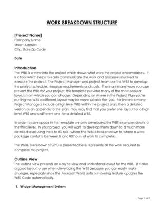 Free Work Breakdown Structure Templates (Excel, Word)
