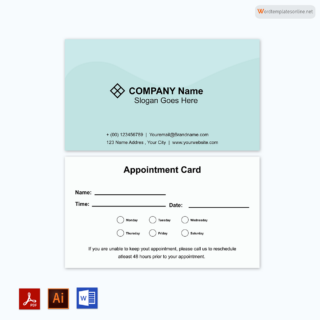 Free Appointment Card Templates (Word | PSD | AI)
