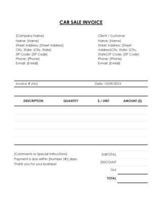 Free Printable Car Sale Receipt Templates - Word | PDF
