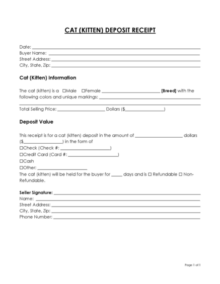 24 Free Deposit Receipt Templates (Cash, Security, etc.)