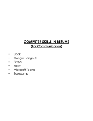 How to List Computer Skills In Your Resume - Examples