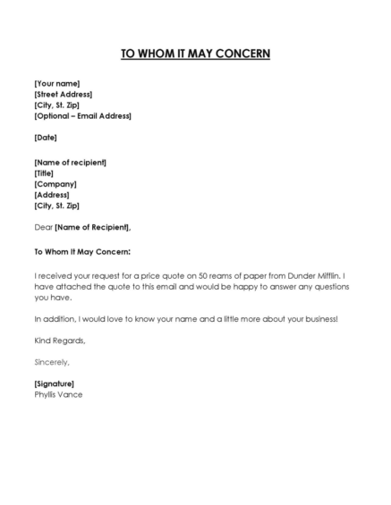 How To Use "To Whom It May Concern" in Letters (Examples)