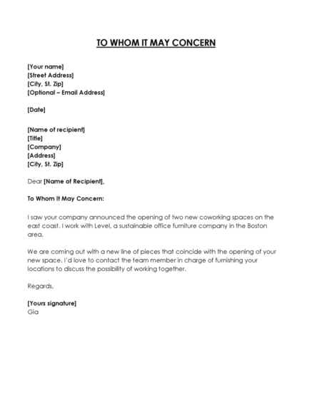 How To Use "To Whom It May Concern" in Letters (Examples)