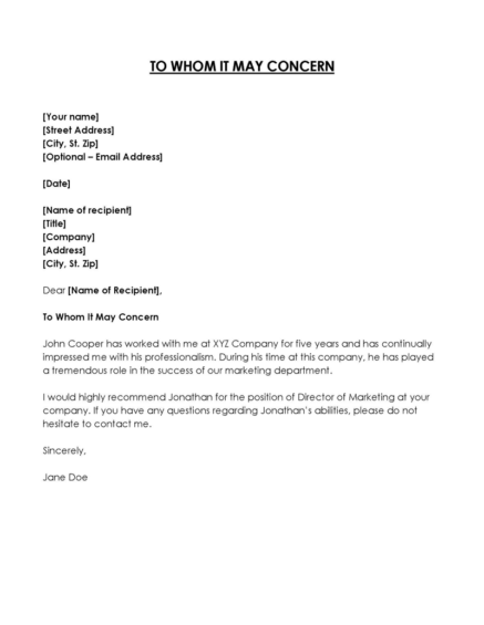 How To Use "To Whom It May Concern" in Letters (Examples)